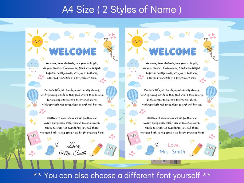 Editable Welcome Back to School Letter: Teacher to Students (PDF) - Etsy