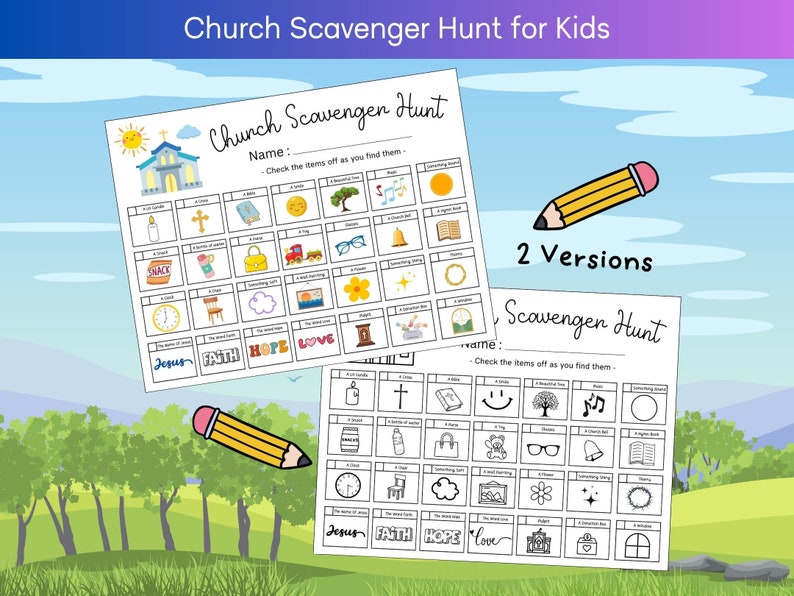 Sunday School Church Scavenger Hunt for Children, Fun Church Activity ...