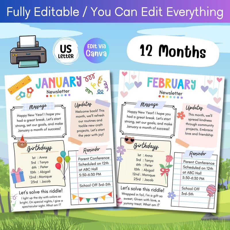 Newsletter Template, - Etsy