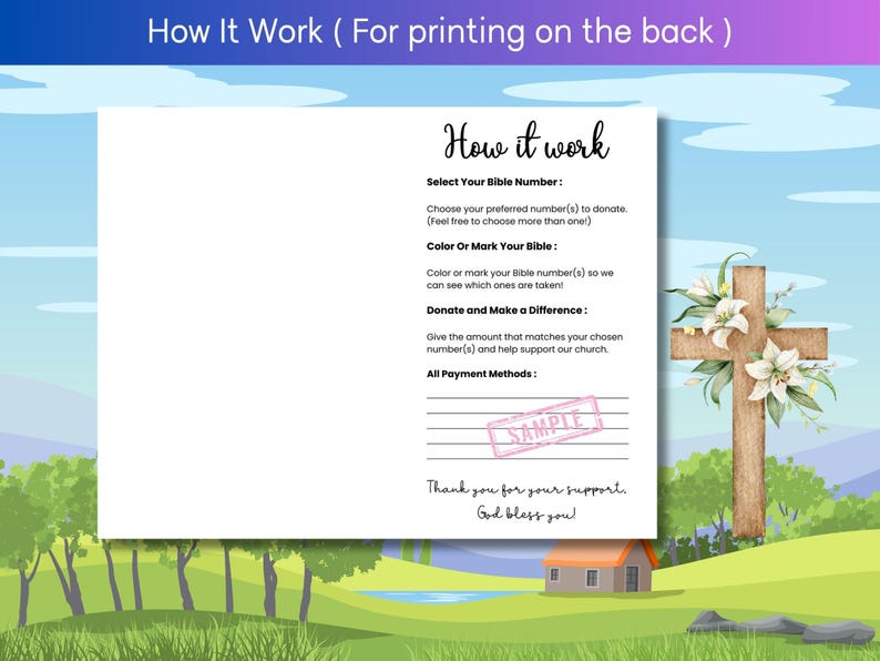 Church Fundraiser Flyer: Bible Donation Tracker (printable PDF) - Etsy