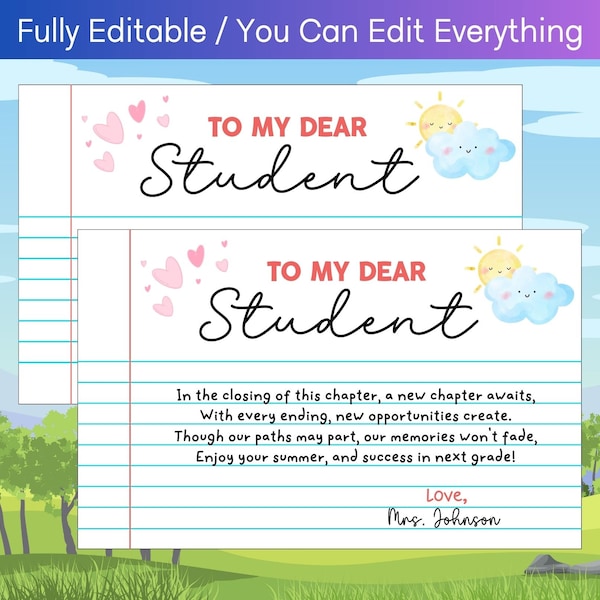 End of Year Letter to Students Preschool - Etsy