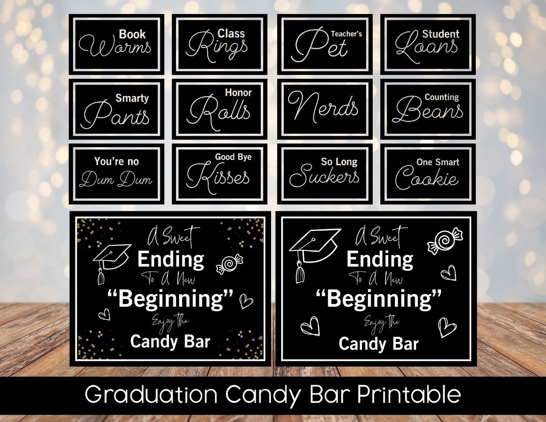 Graduation Candy Bar Signs Printable, Funny Sign for Graduation Party ...