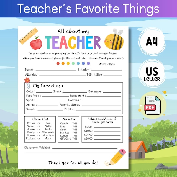 A Few of My Favorite Things Printable - Etsy