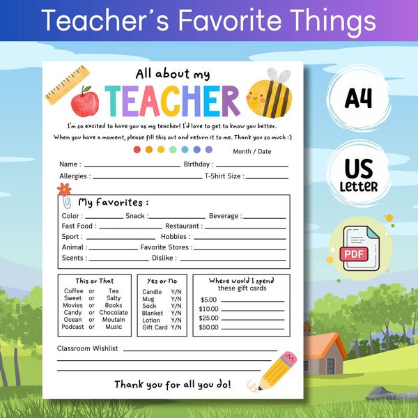 A Few of My Favorite Things Printable - Etsy