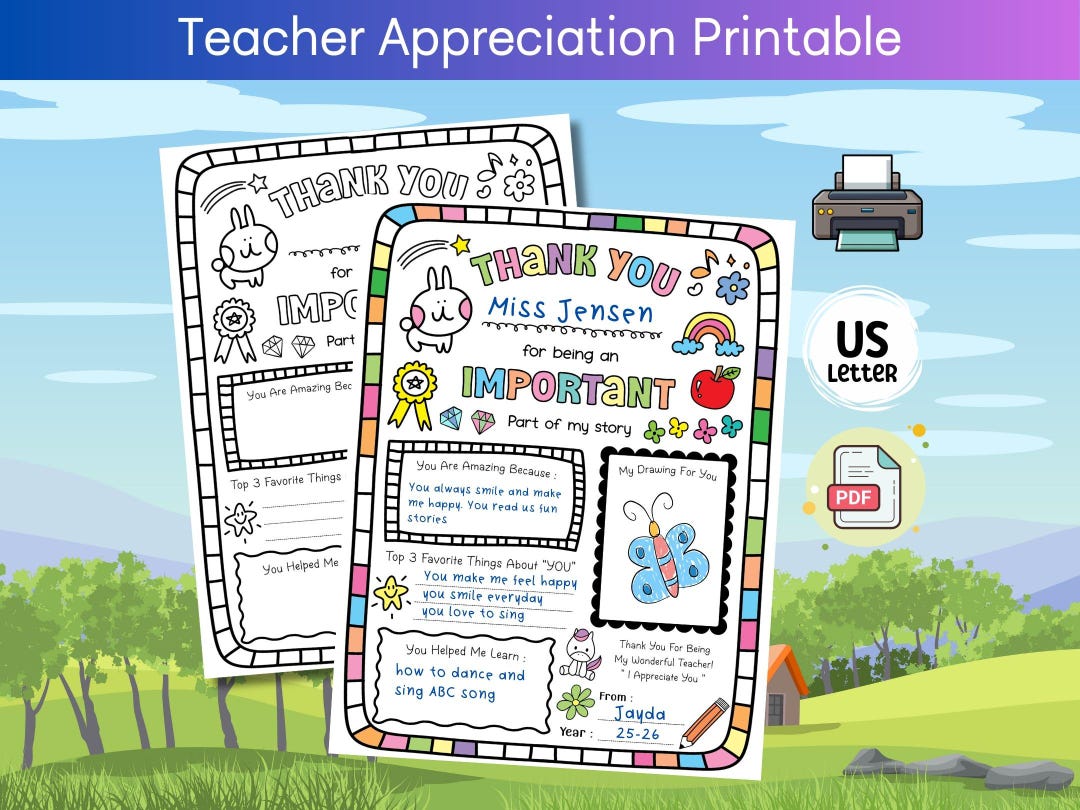 Teacher Appreciation Coloring Printable PDF, Gift Idea for Teachers ...