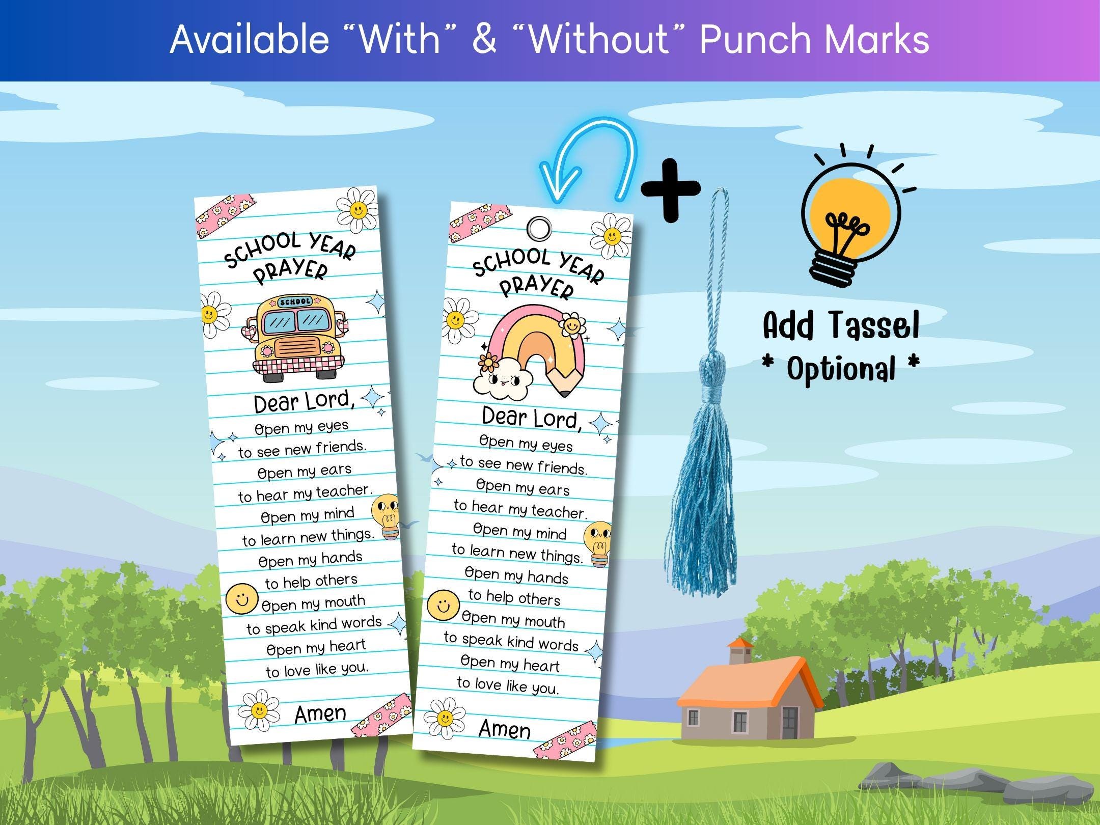 Groovy First Day of School Prayer Bookmark, Christian Gift for Kids ...