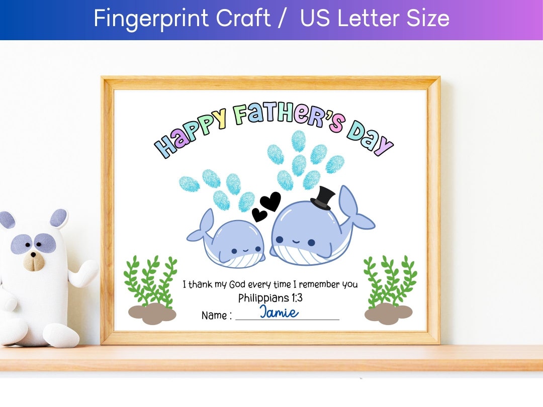 Father's Day Fingerprints Craft, Printable Christian Sunday School ...