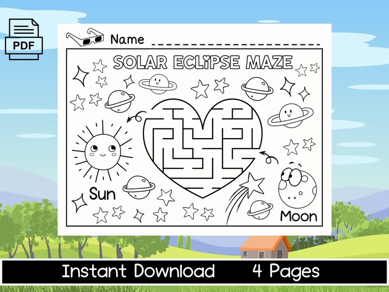 Solar Eclipse Activities for Kids, Solar Eclipse 2024 Coloring Pages ...