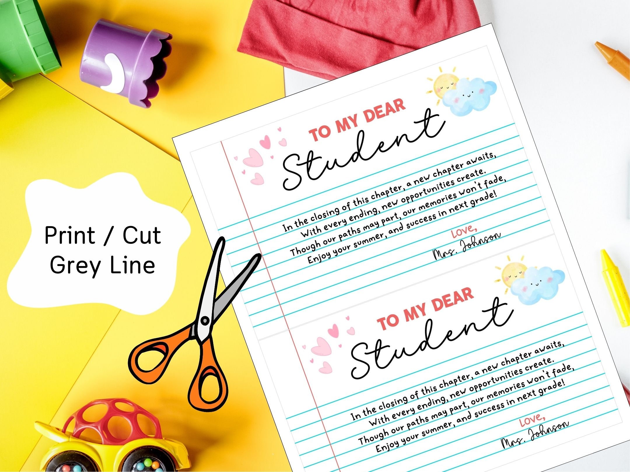 Editable End of School Year Letter for Student, Cute Poem for Class ...