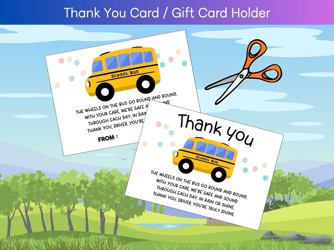 Cute Poem Bus Driver Gift Card Holder, School Bus Driver Appreciation ...