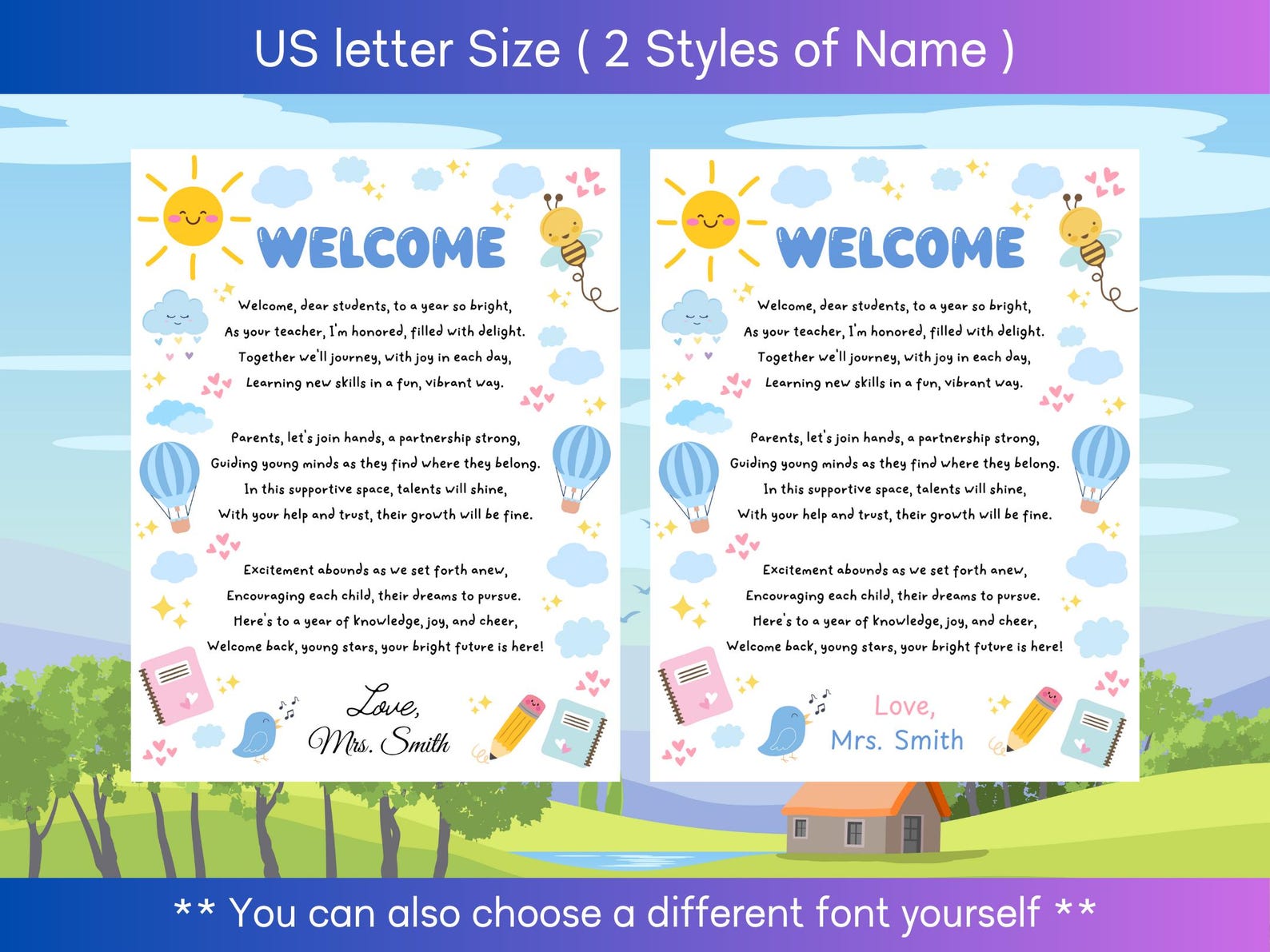 Editable Welcome Back to School Letter: Teacher to Students (PDF) - Etsy