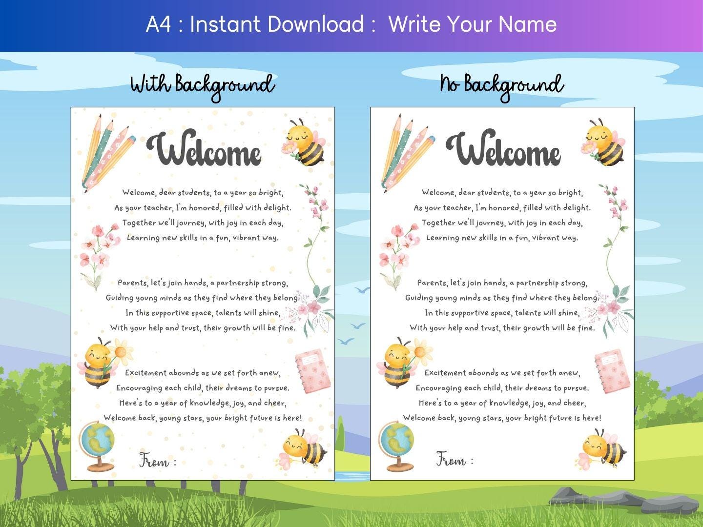 Personalized Name Welcome Back to School Poem, Back to School Letter ...