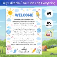 Meet the Teacher Editable Newsletter Template, Back to School Welcome ...