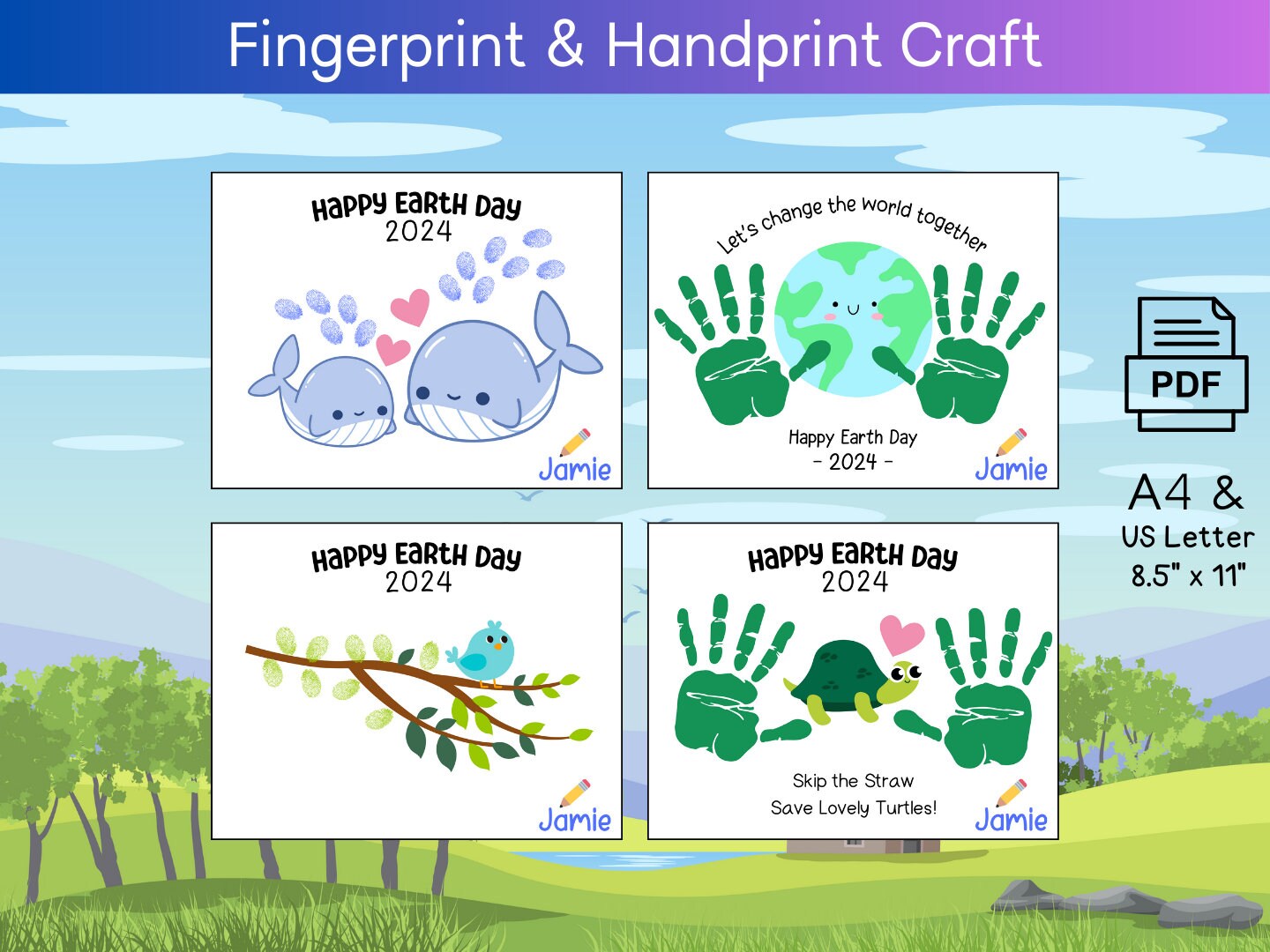 Earth Day Handprint Craft for Kids, Children, Todler, Baby, Art for ...