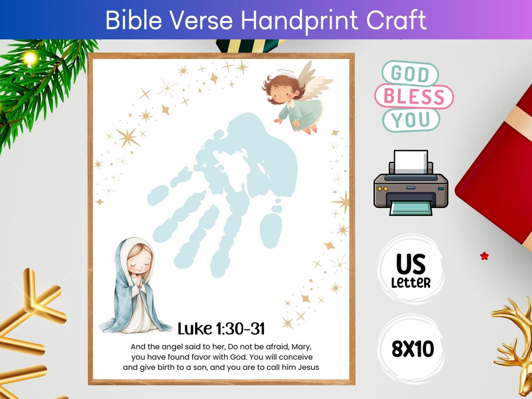 Bible Verse Handprint Sunday School Activity, Printable Craft for Kid ...