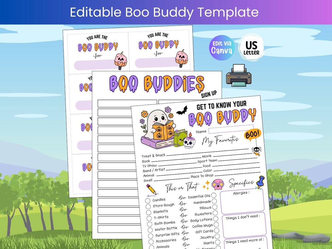 Editable Boo Buddy Template : Printable Halloween Office Gift Exchange ...