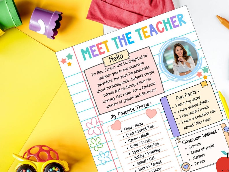 Editable Meet the Teacher Template: Classroom Flyer (canva, PDF) - Etsy