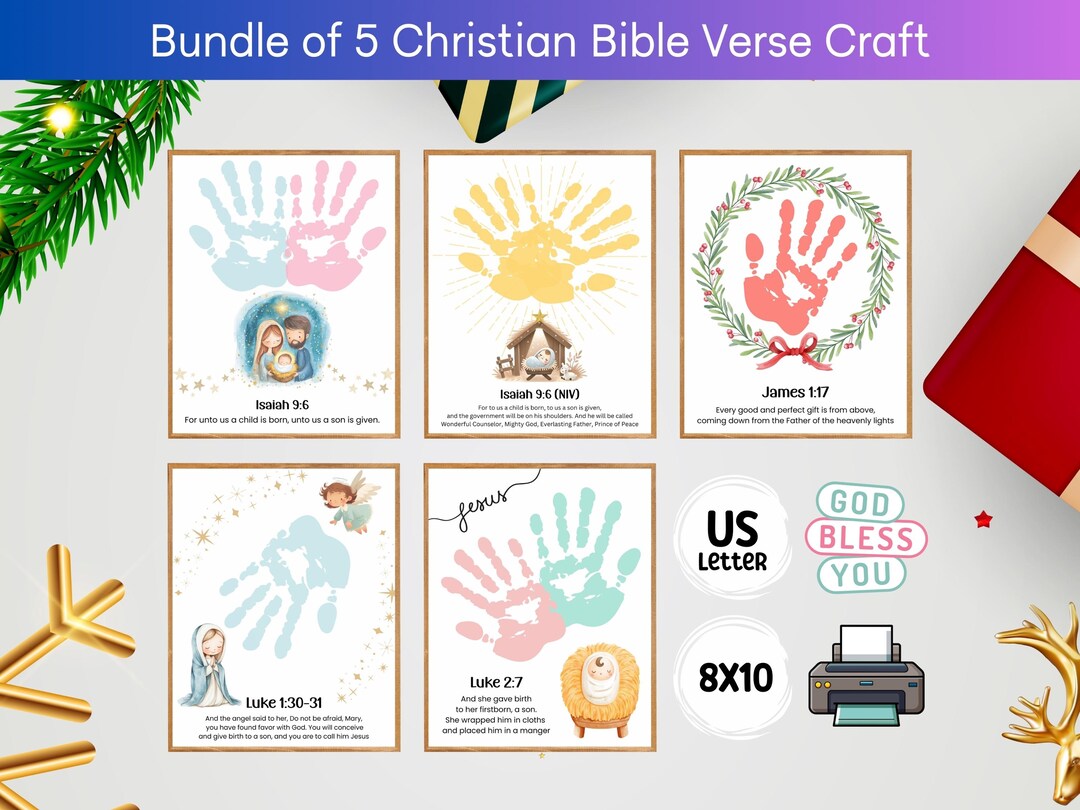 Nativity Christmas Bible Verse Handprint, Christian Bible Verse Craft ...