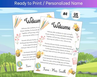 First Day of School Letter From Teacher, Printable Welcome Back to ...