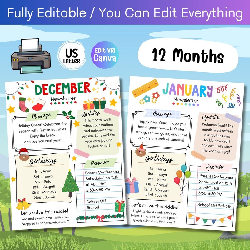 Newsletter Template - Etsy