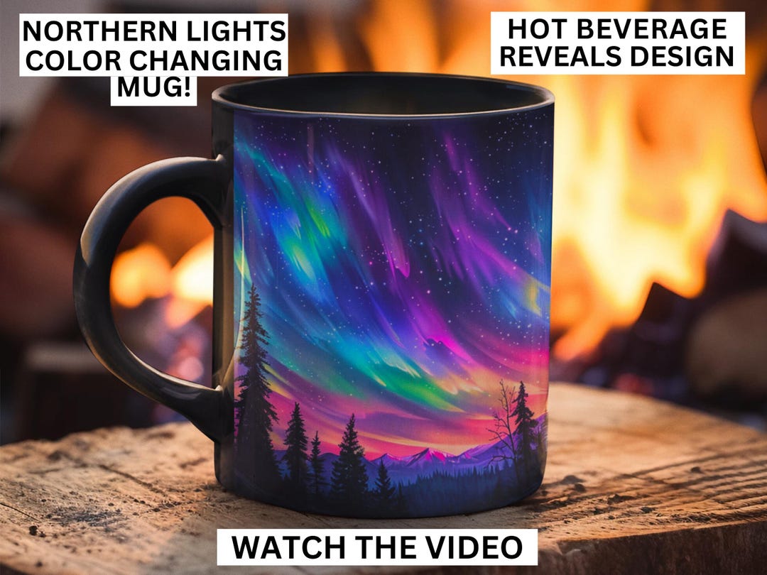 Northern Lights Coffee Mug Aurora Borealis Color Changing Coffee Mug ...