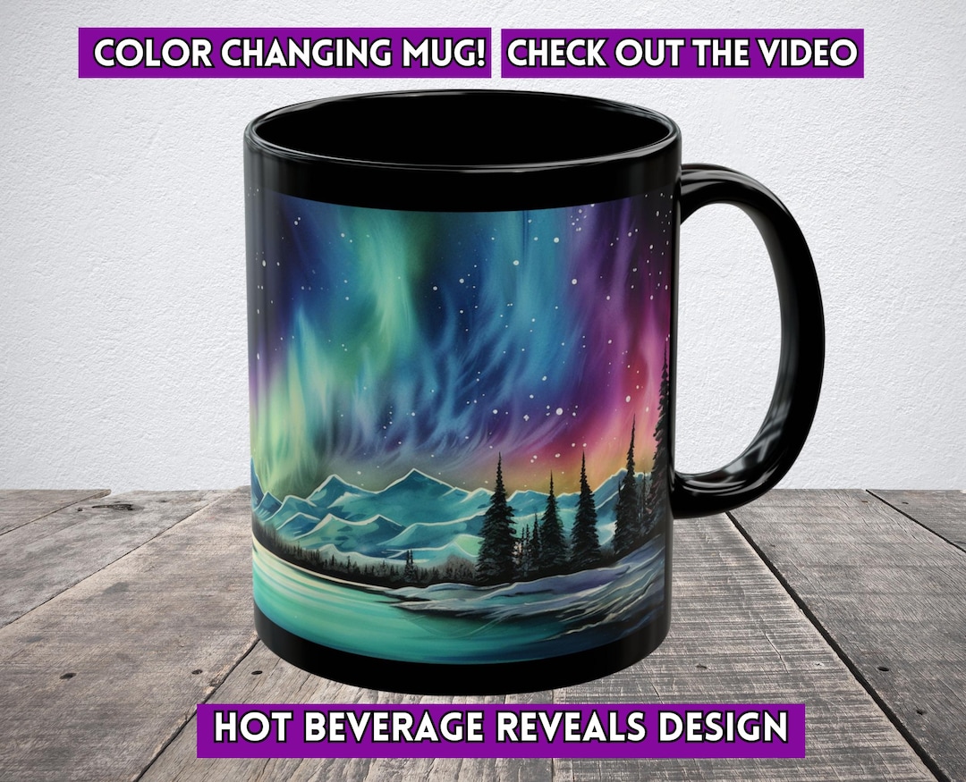 Northern Lights Coffee Mug Aurora Borealis Color Changing Coffee Mug ...
