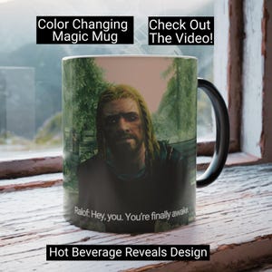 Skyrim Hey You're Finally Awake Color Changing Magic Mug, Skyrim Coffee ...