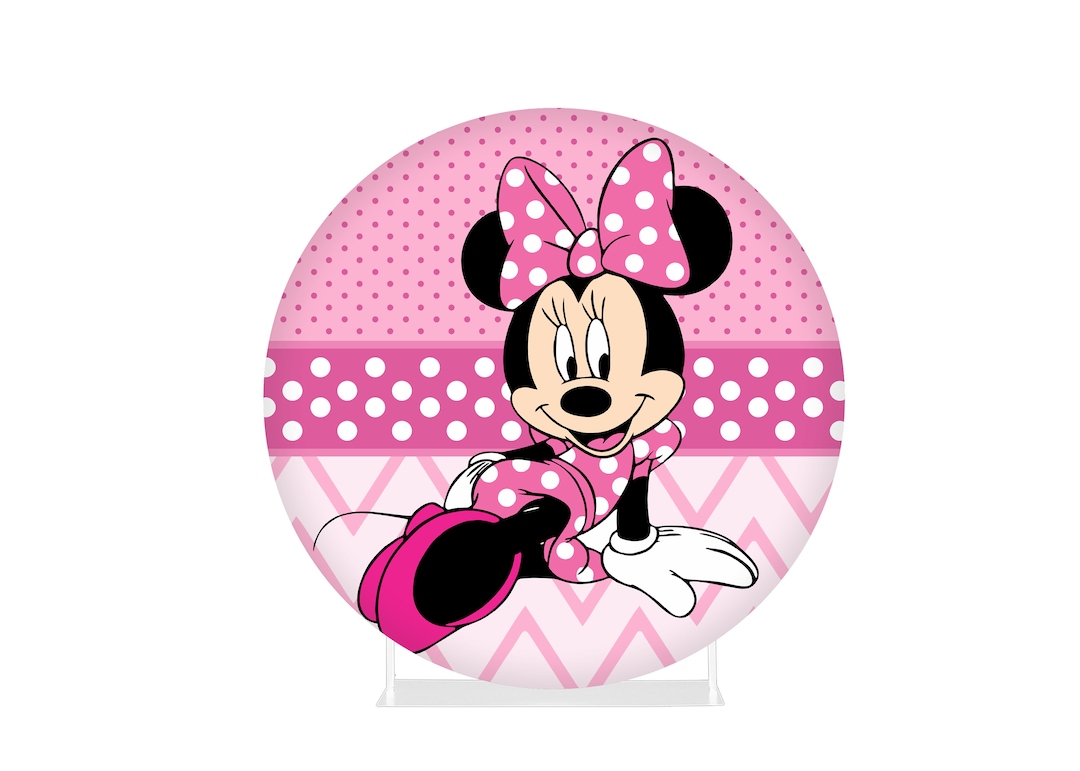 Round Fabric Backdrop - Minnie Mouse - Etsy
