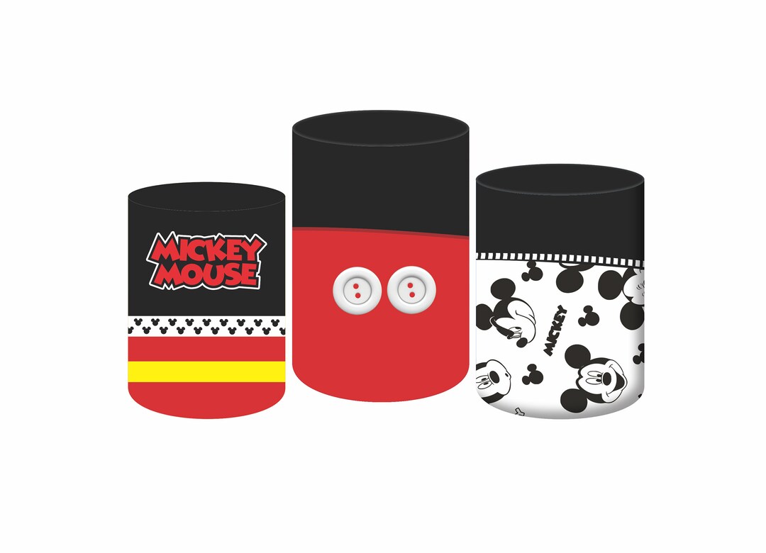 Set 3 Cylinder Cover Fabric Mickey Mouse - Etsy