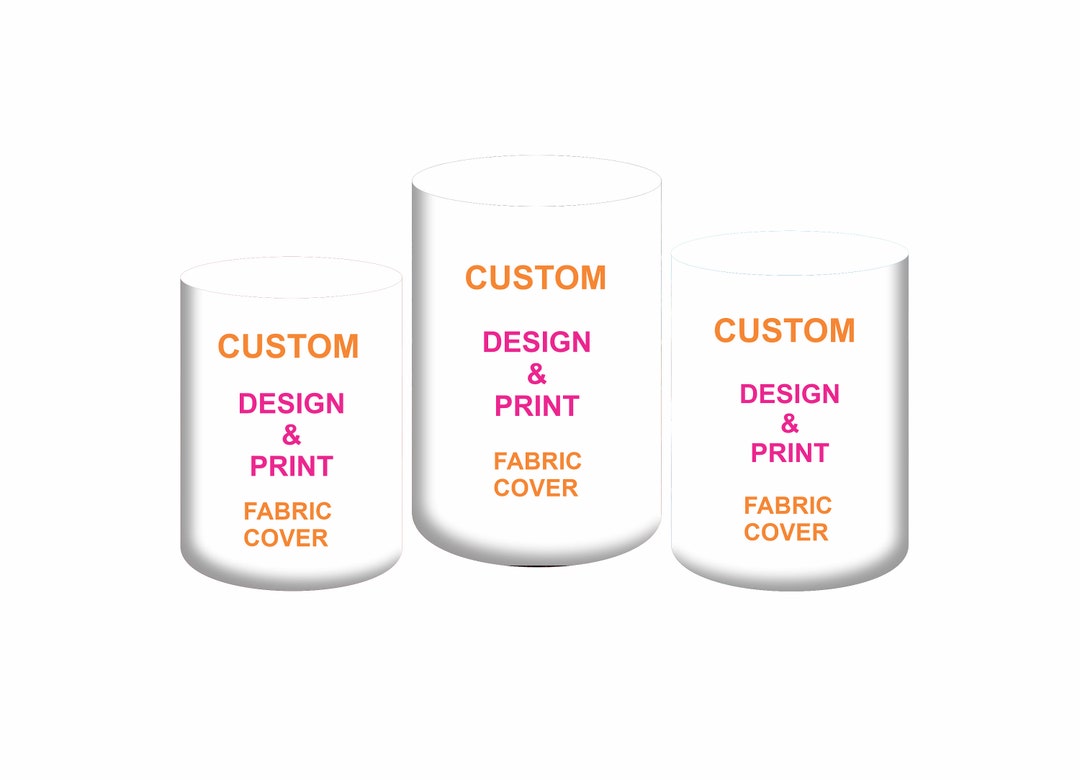 CUSTOM DESIGN Custom Design Cylinder Covers Set of 3 Fabric Cylinder ...