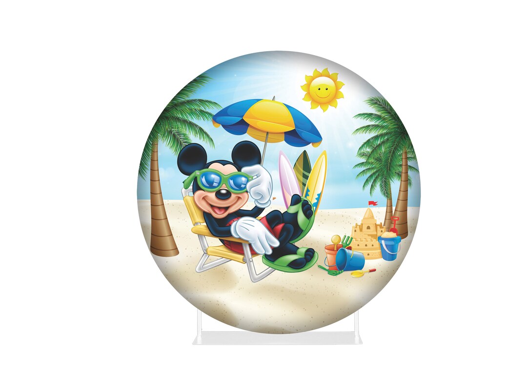 Round Fabric Backdrop - Mickey Mouse Pool Party Beach - Etsy