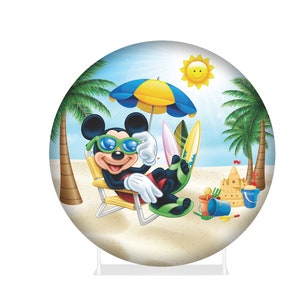 Round Fabric Backdrop - Mickey Mouse Pool Party Beach - Etsy