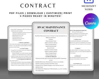 Preventative Maintenance Agreement Template Service Contract heating ...