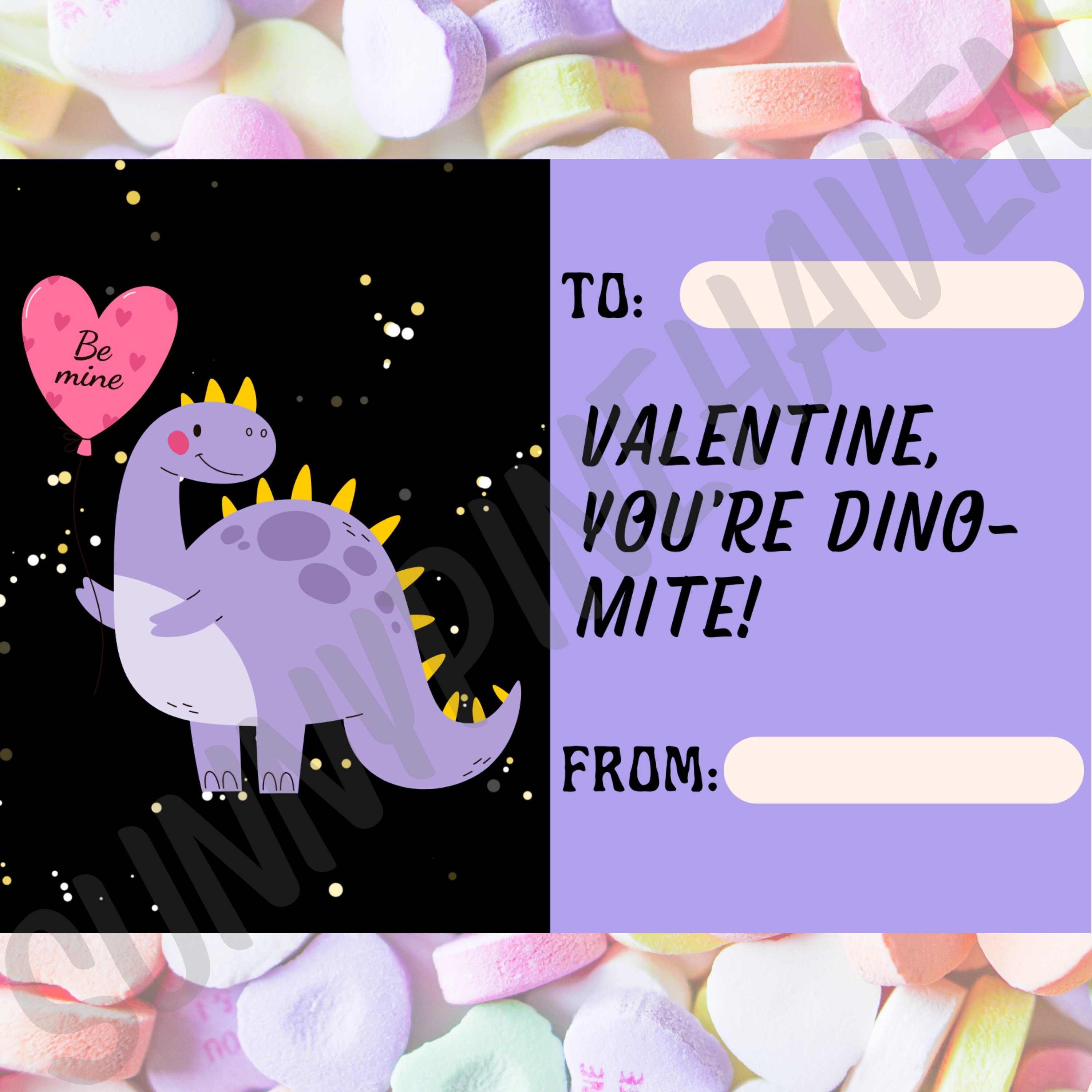 PRINTABLE Valentine Exchange Card, Printable Classroom Valentine Card ...