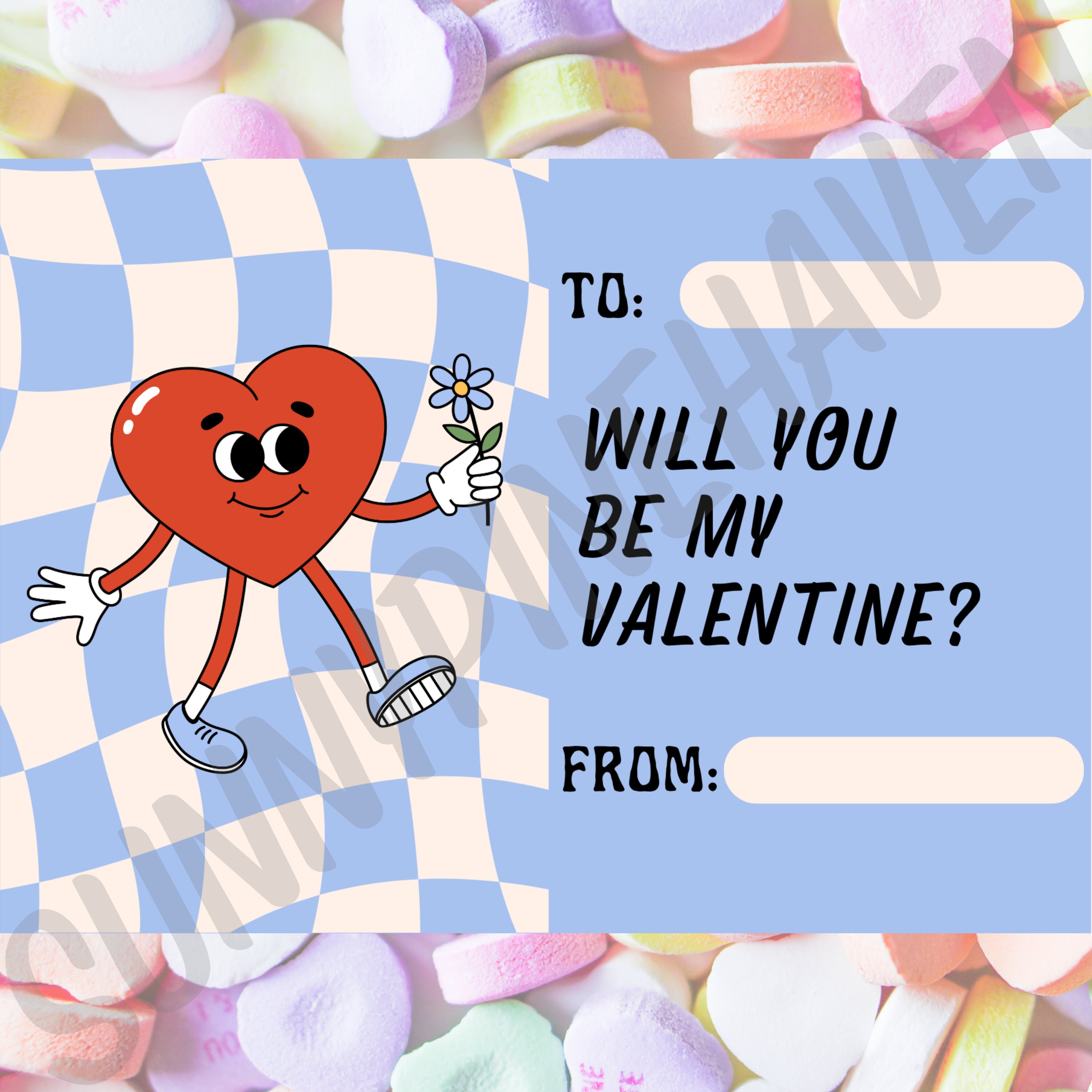 PRINTABLE Valentine Exchange Card, Printable Classroom Valentine Card ...