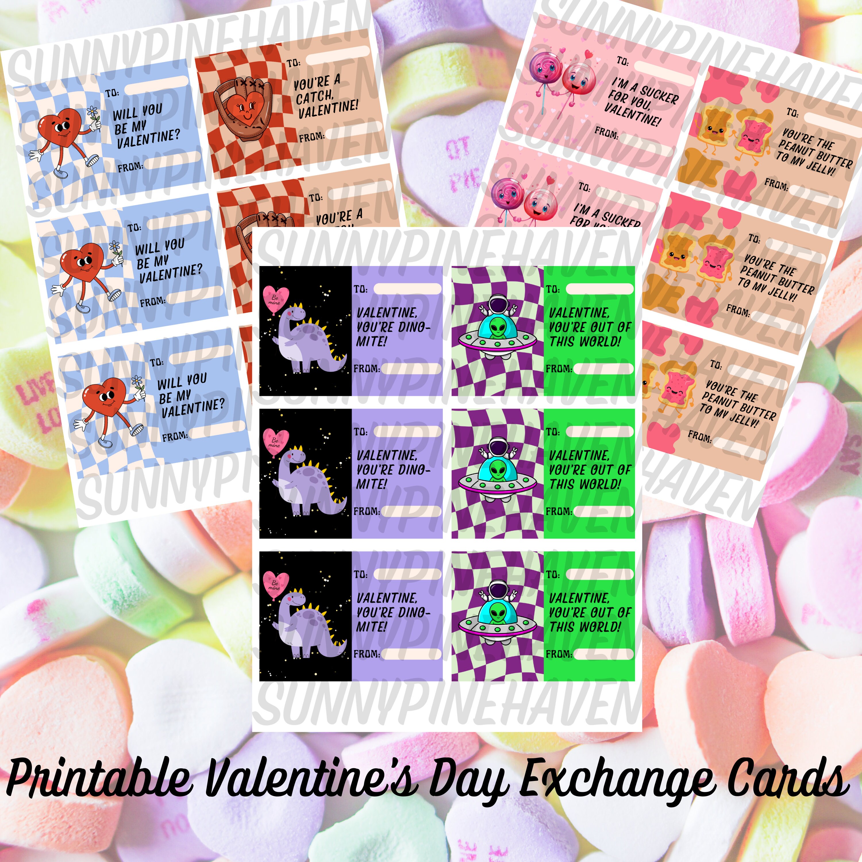 PRINTABLE Valentine Exchange Card, Printable Classroom Valentine Card ...