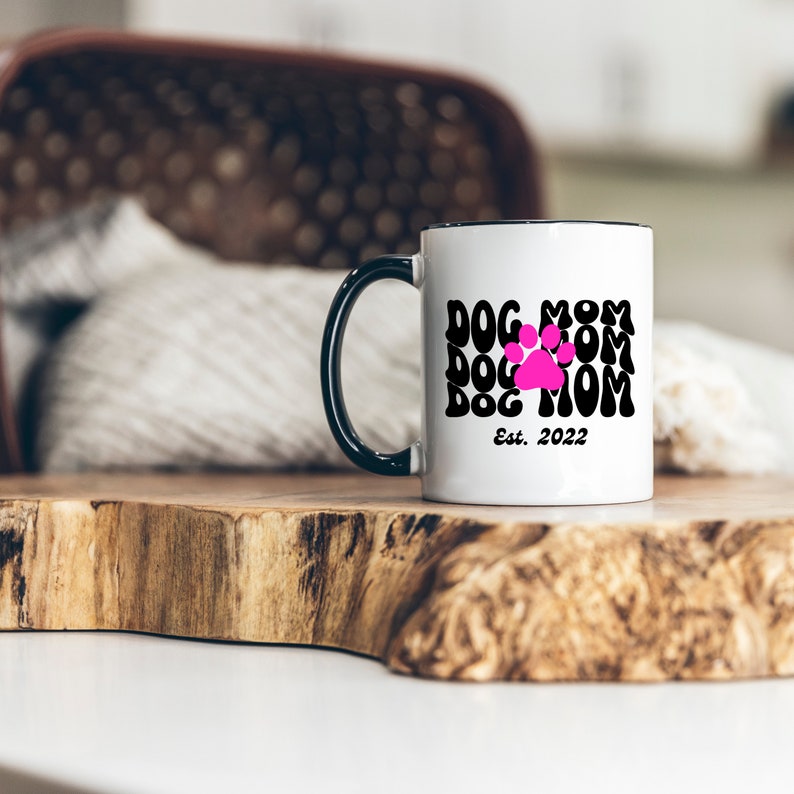 Custom Dog Mom Groovy Mug Pet Mugs Personalized Dog Mom Mug Gifts for ...
