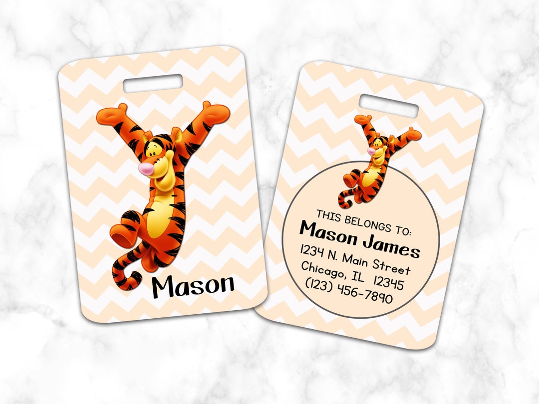 Tigger Luggage Tag, Bag Tag, Chevron, Personalized - Etsy