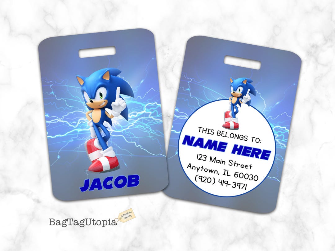 Sonic Hedgehog Tag, Bag Tag, Personalized - Etsy