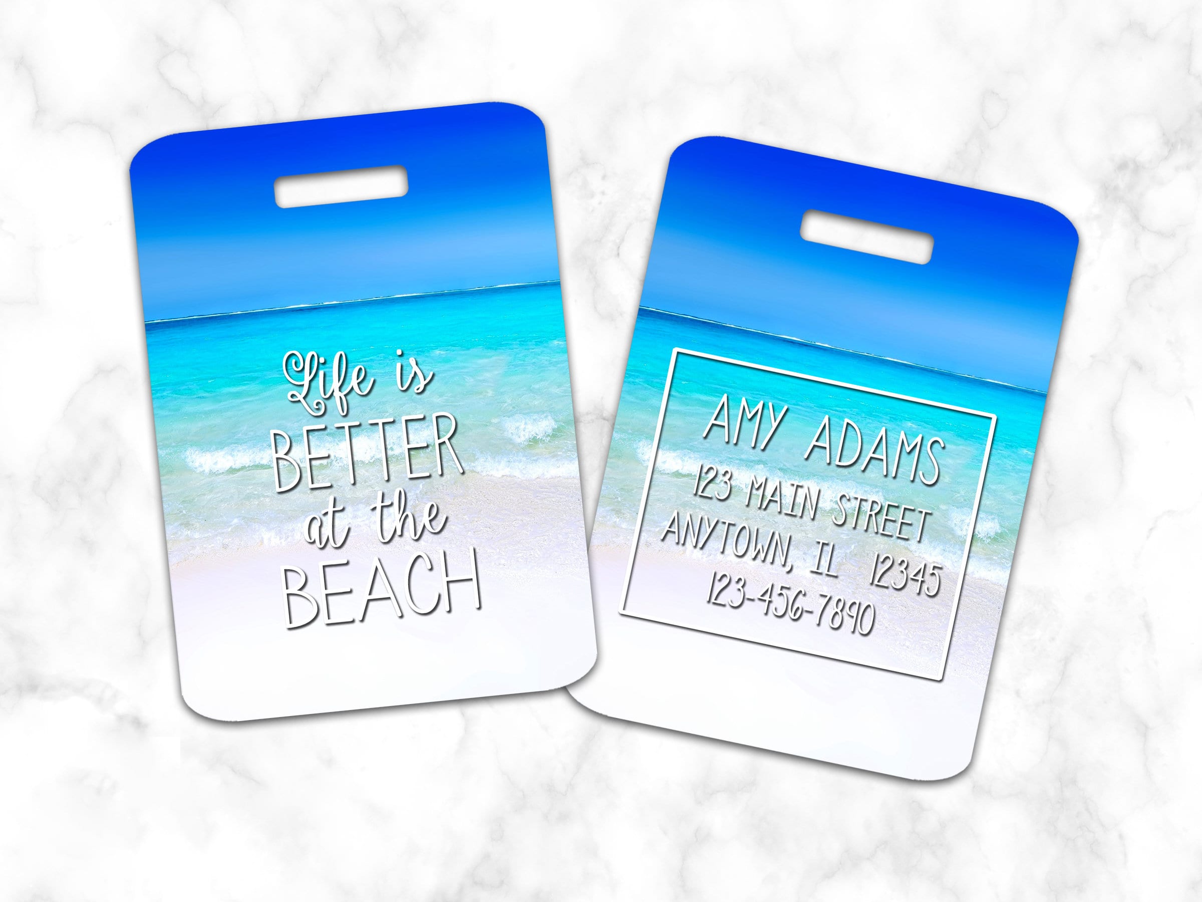 Life is Better at the Beach Luggage Tag, Bag Tag, Personalized - Etsy