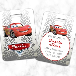 Lightning Mcqueen Cars Luggage Tag, Bag Tag, Personalized - Etsy