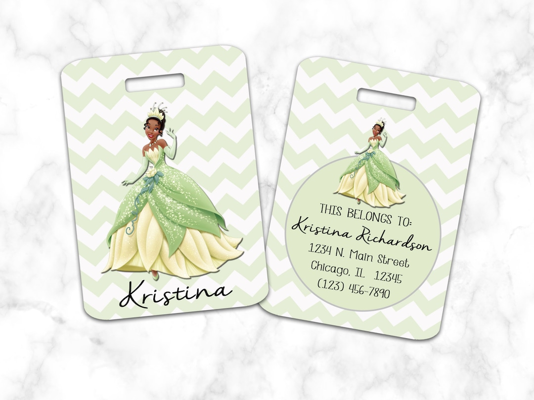 Tiana Luggage Tag, Bag Tag, Princess Chevron Personalized - Etsy