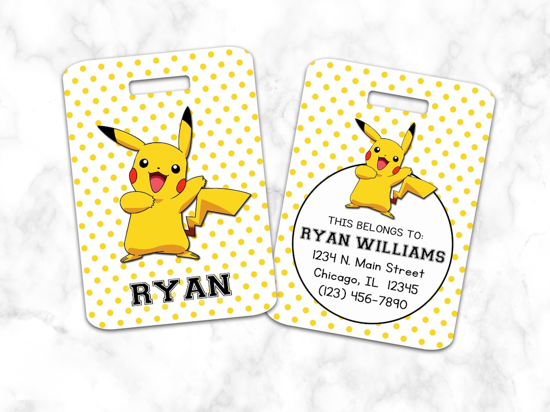 Pikachu Luggage Tag, Bag Tag, Personalized - Etsy