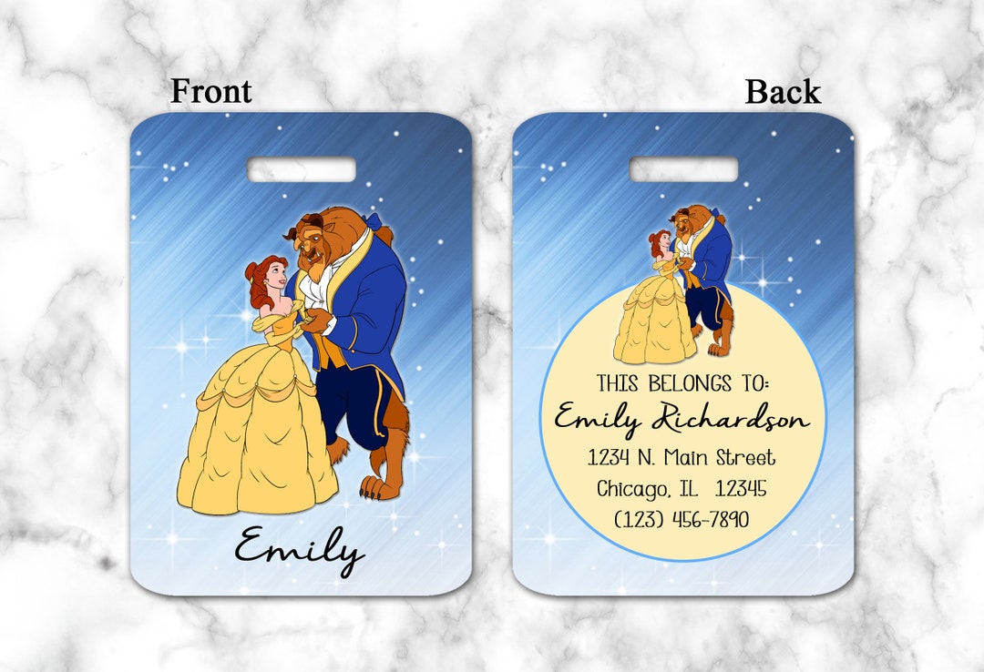 Belle and the Beast Luggage Tag, Bag Tag, Beauty and the Beast ...