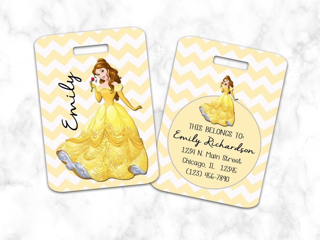 Belle Luggage Tag, Bag Tag, Princess Chevron, Personalized - Etsy