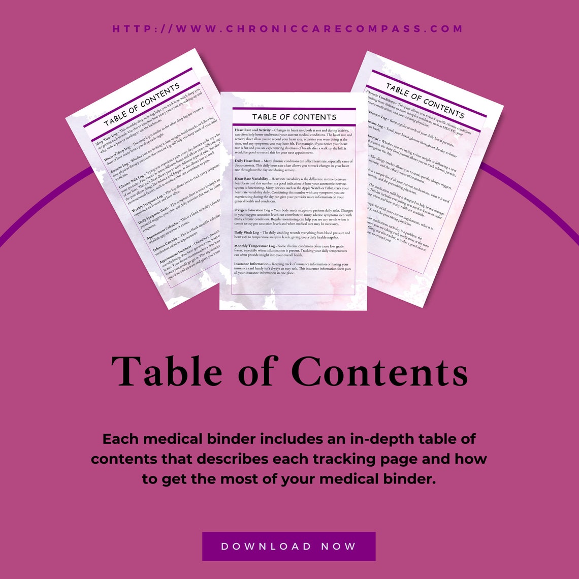 Mast Cell Activation Syndrome Medical Binder, Medical Journal, Track ...