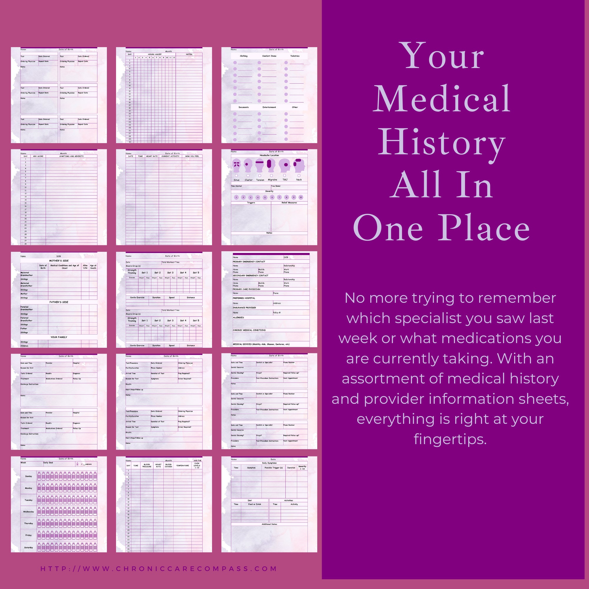 Mast Cell Activation Syndrome Medical Binder, Medical Journal, Track ...