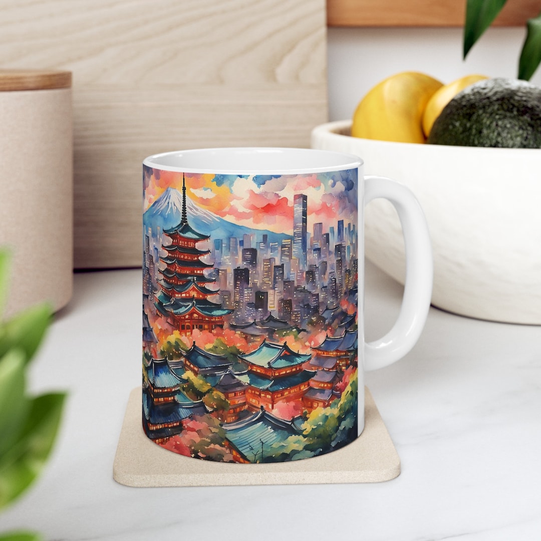 Japanese City Coffee Mug, Japanese Mug, Japan Coffee Mug, Asian Coffee ...