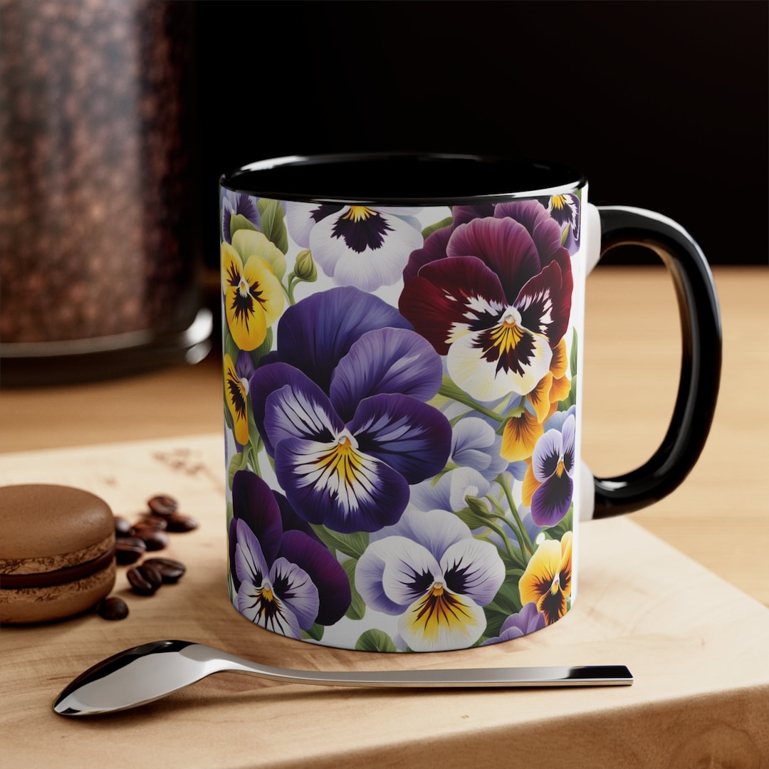 Colorful Pansies Coffee Mug, Nature Inspired Gift, Pansy Flower Gift ...