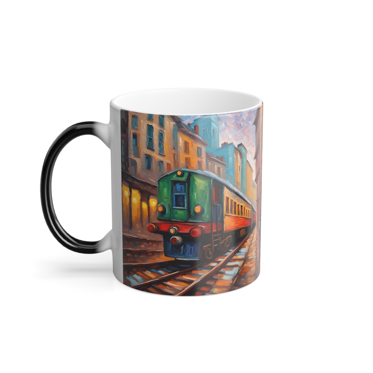 Train Mug, Train Coffee Mug, Color Changing Mug, Impressionist Train ...